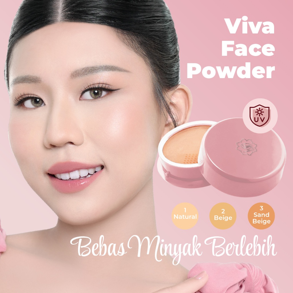 Jual Viva Face Powder (Pink) 14gr - Bedak tabur dengan oil control dan ...