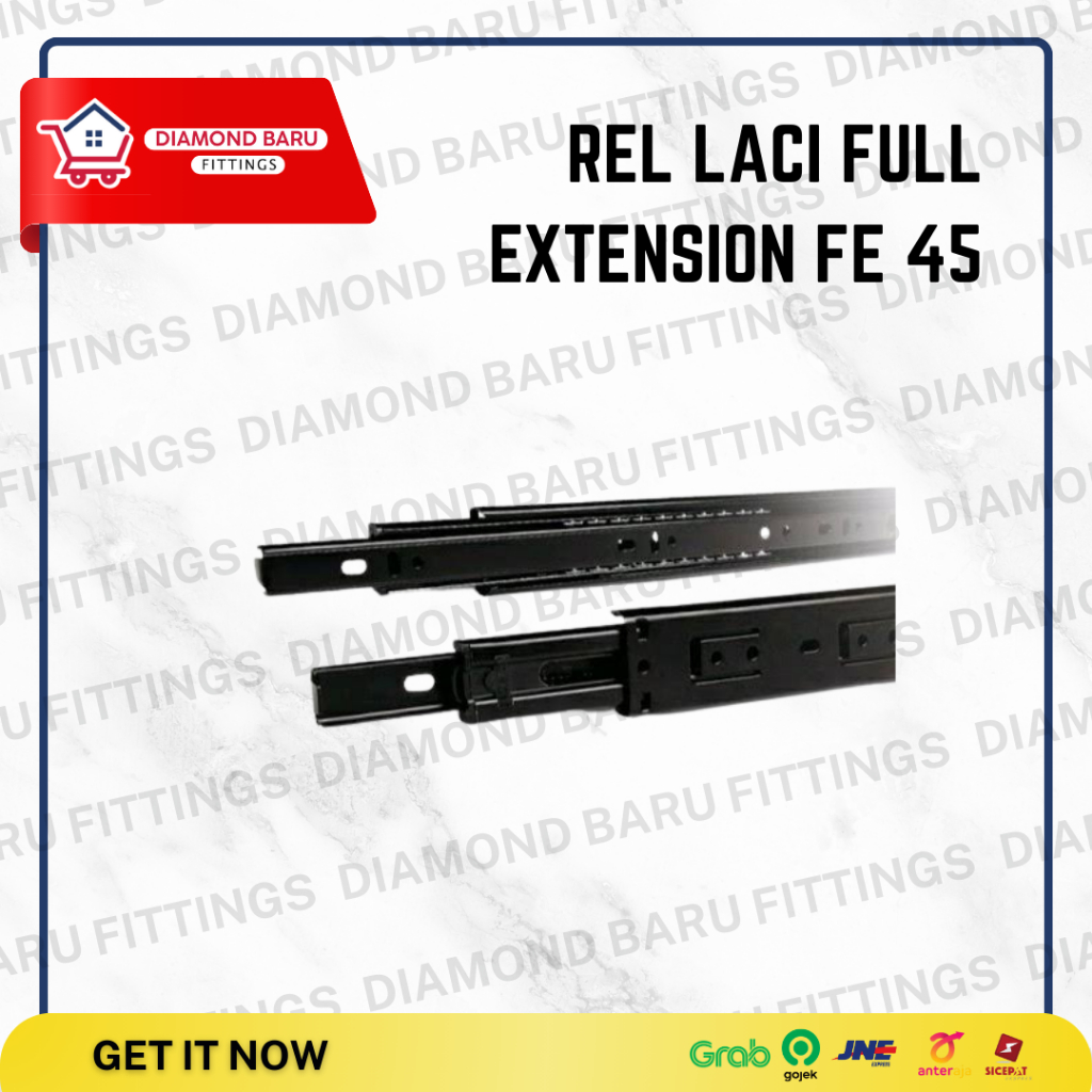 Jual Rel Laci Full Extension / Rel Double Track FE 45 | Shopee Indonesia