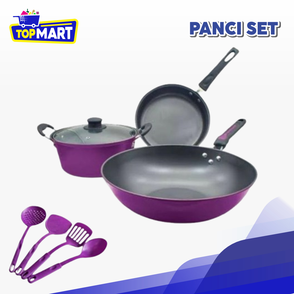 Jual TOPMART - Panci Set Wajan Teflon dan Sutil 8 Pcs Anti Lengket ...