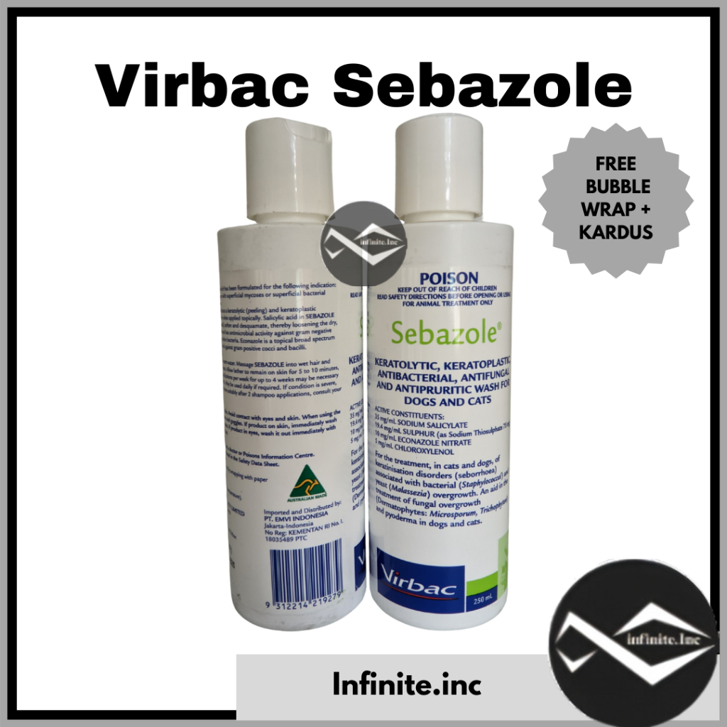 Jual Virbac SEBAZOLE 250ml Shampoo Anjing Shampo Kucing Sampo Jamur 250 ...