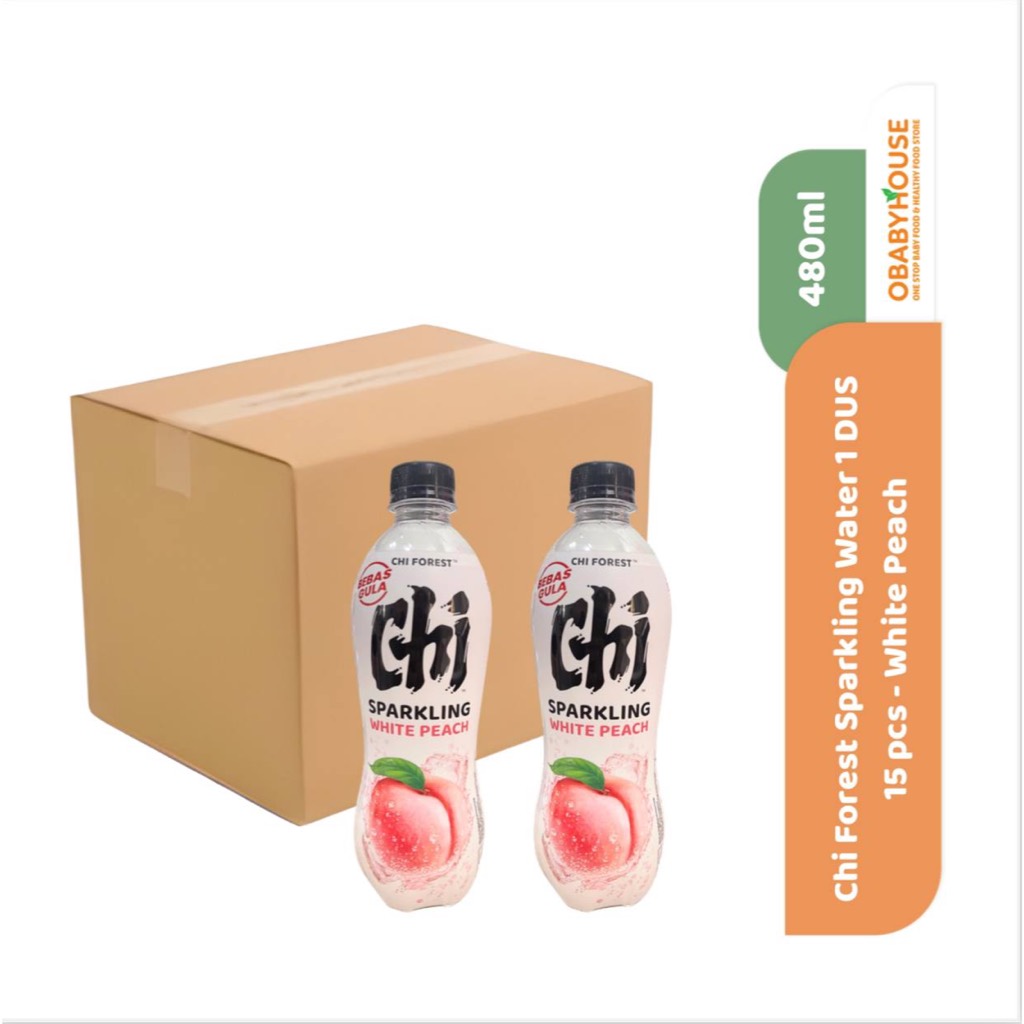 Jual Chi Forest Sparkling Water 480 ml 1 DUS 15 Pcs - White Peach | Shopee Indonesia