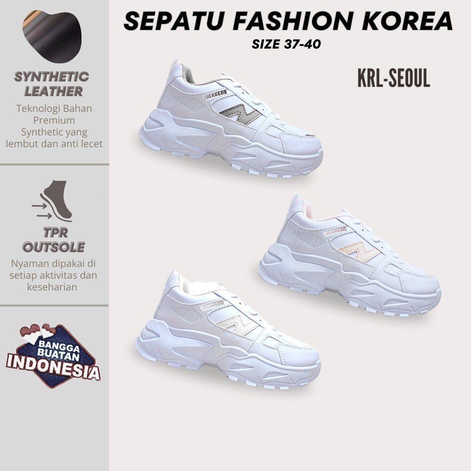 Jual Sepatu Korea Putih Ringan 37 - 40 / KRL-SEOUL | Shopee Indonesia