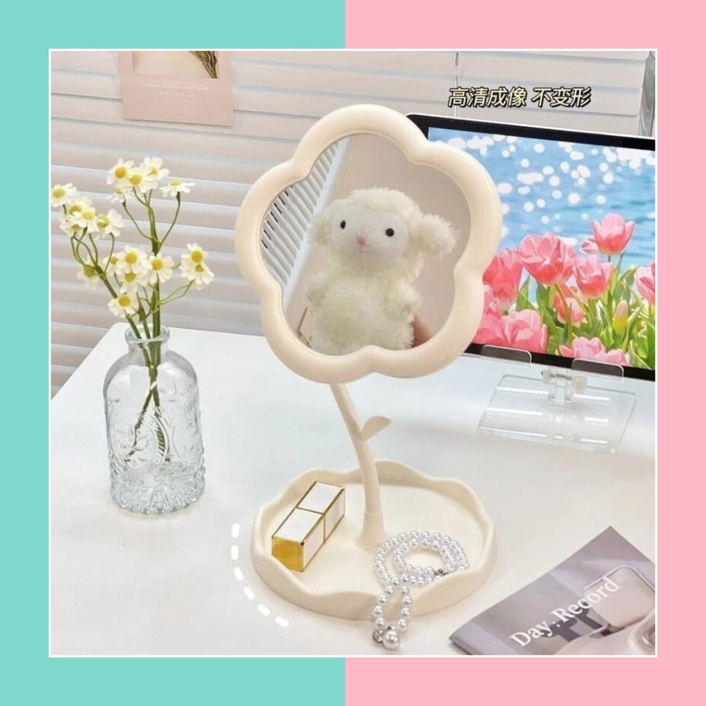 Jual CERMIN AESTHETIC STAND MIRORR FLOWER KACA MEJA RIAS - CERMIN BUNGA ...