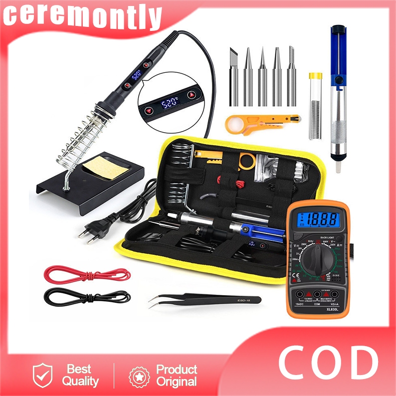 Jual Set Solder Listrik Lengkap dengan Multimeter Iron Tool Kit 220V 60W/80w Solder Listrik ...