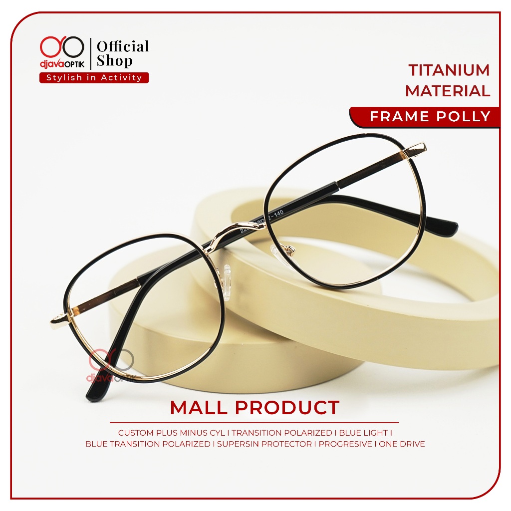 Jual DJAVA OPTIK - Frame Polly - Kacamata Bulat Mall Supersin Bluelight Transition Protector ...