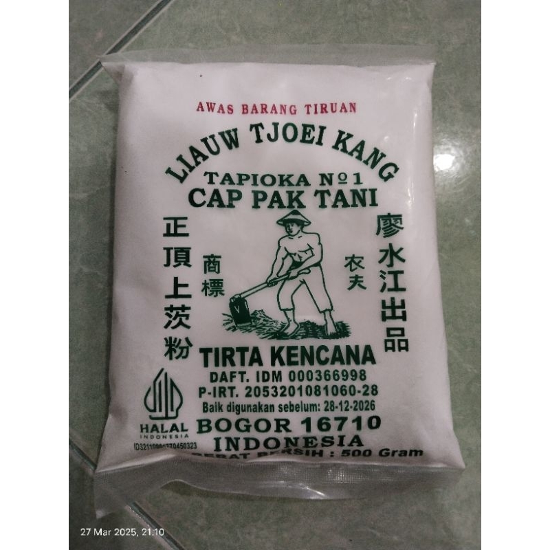 Jual tepung tapioka kanji cap pak tani Tirta Kencana 500g | Shopee ...