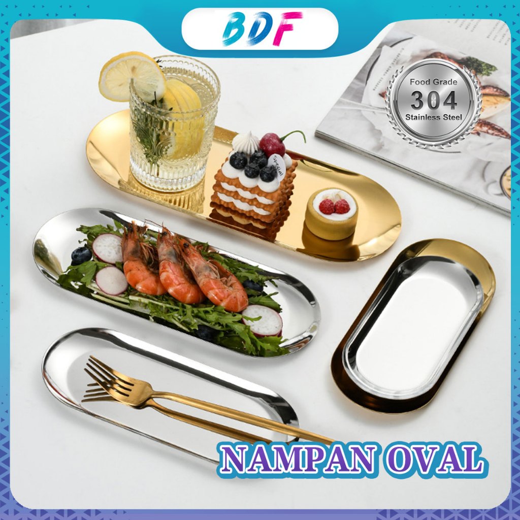 Jual 【COD】BDF Nampan Oval Stainless Steel/Nampan/Piring Korea/Makanan ...