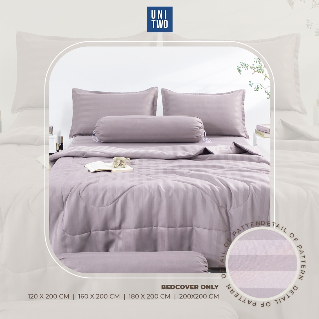 Jual UNITWO LUXE [BED COVER ONLY] Bed Cover Hotel Motif Salur Selimut ...
