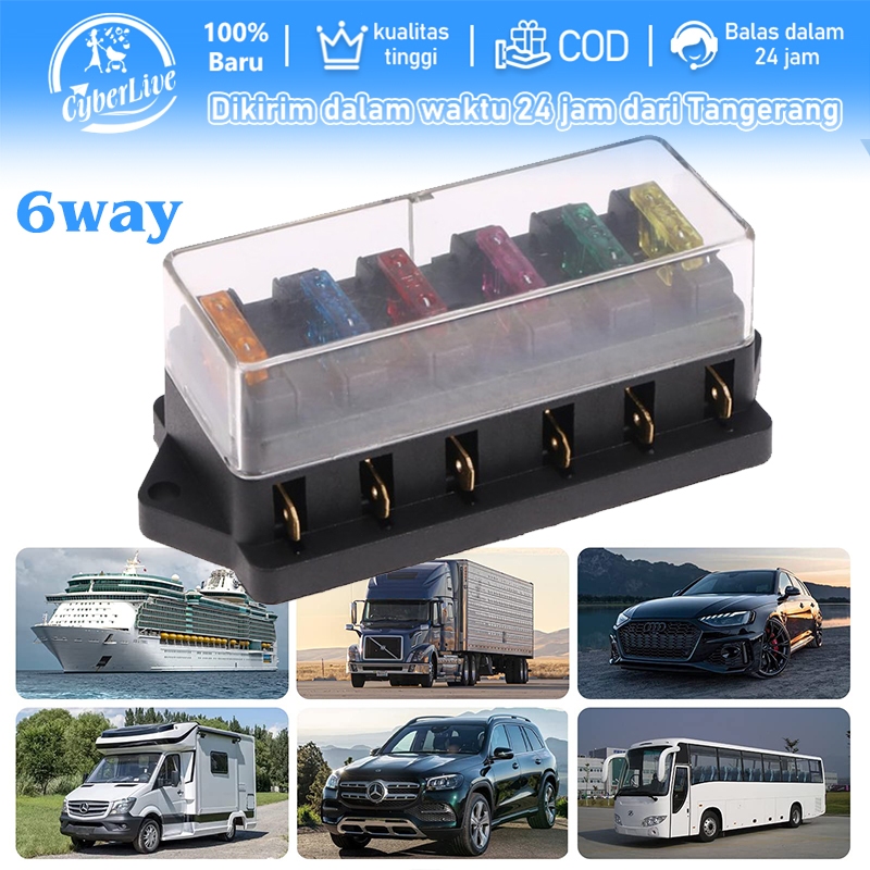 Jual Fuse Holder Rumah Sekring Mobil Rumah Fuse 6 Way + Fuse Blade ...