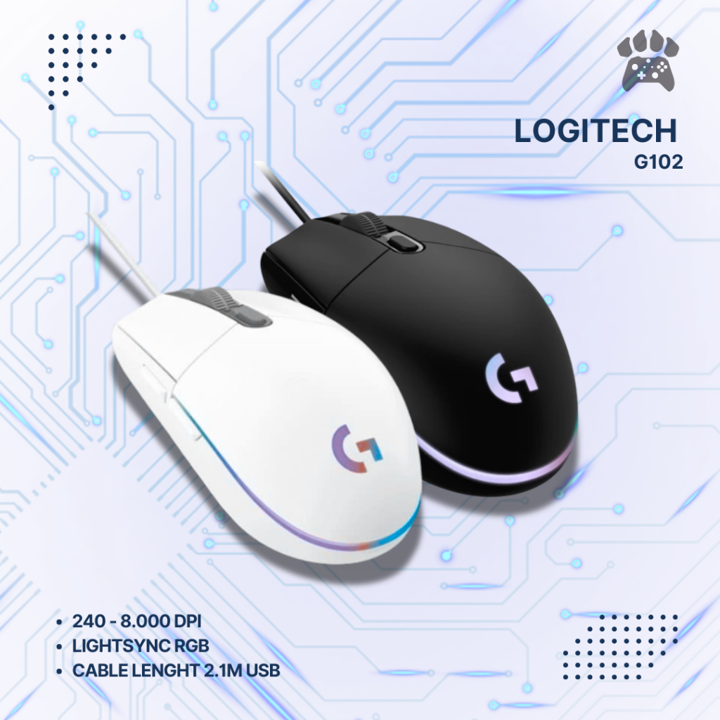 Jual Mouse Logitech G102 RGB V2 Lightsync Black/White G 102 | Shopee ...