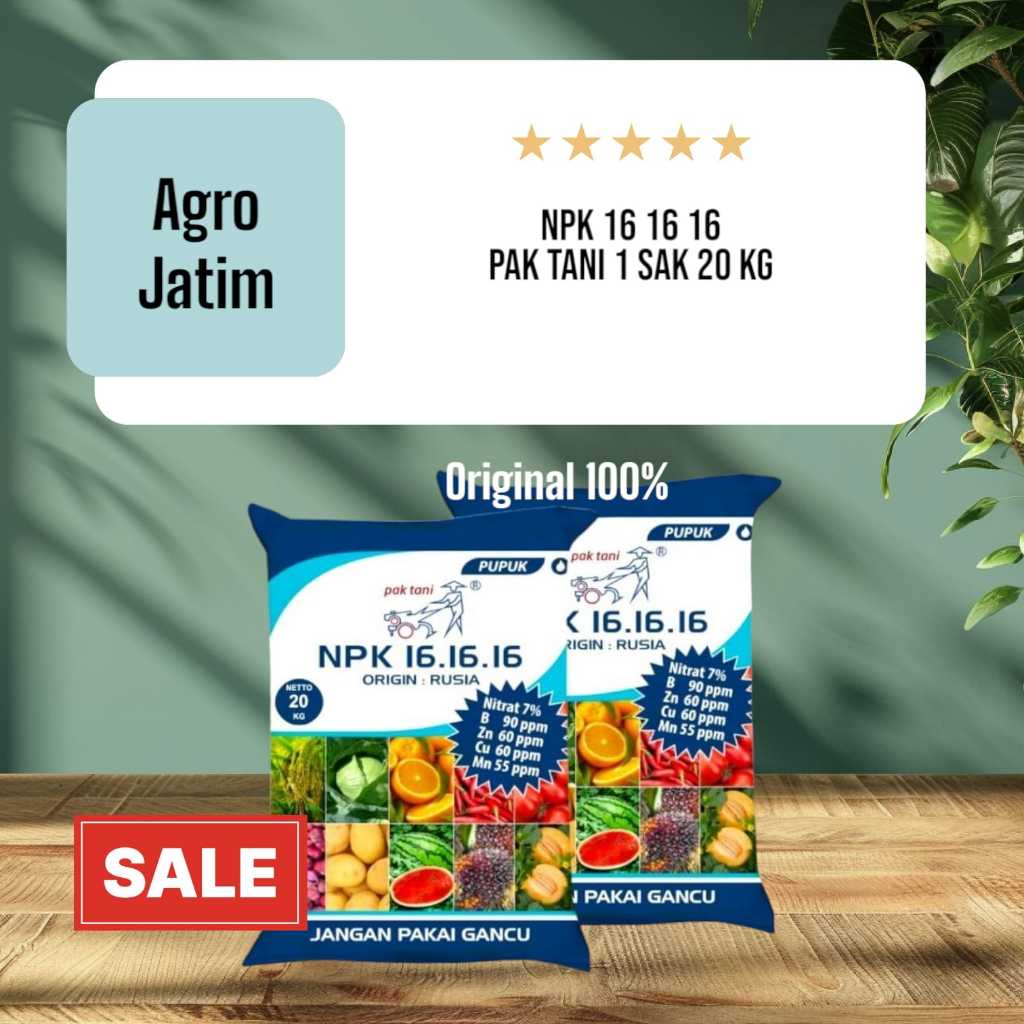 Jual Pupuk NPK 16 16 16 Pak Tani 1 SAK KECIL - 20 KG | Shopee Indonesia