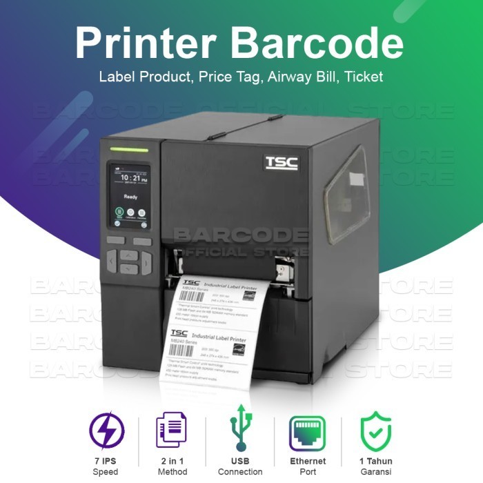 Jual Printer Label Barcode TSC MB341T Cetak Sticker Industrial Thermal ...