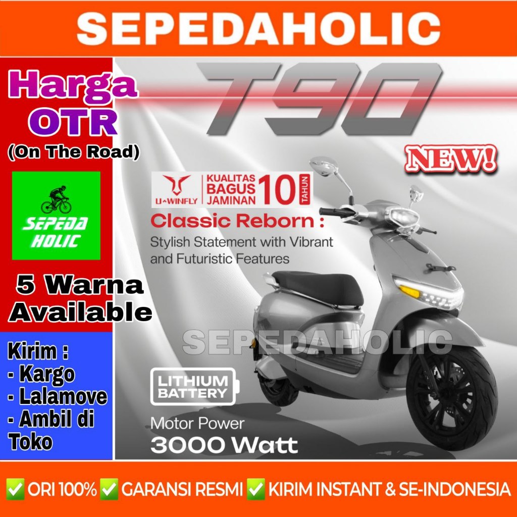 Jual Sepeda Motor Listrik UWINFLY T90 LITHIUM 3000 Watt Electric E Bike ...