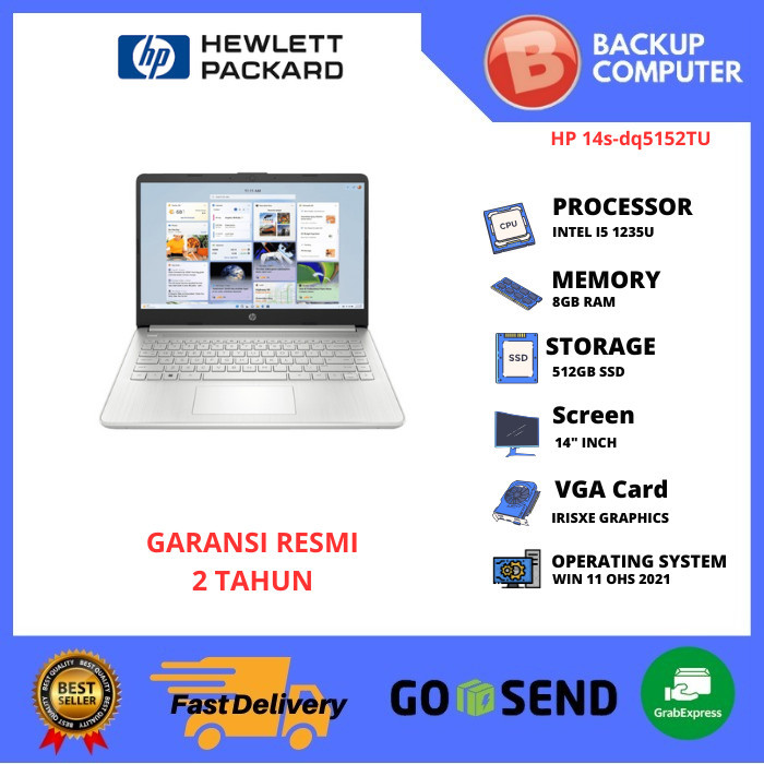 Jual LAPTOP HP 14s-dq5152TU I5-1235U 8GB RAM | Shopee Indonesia