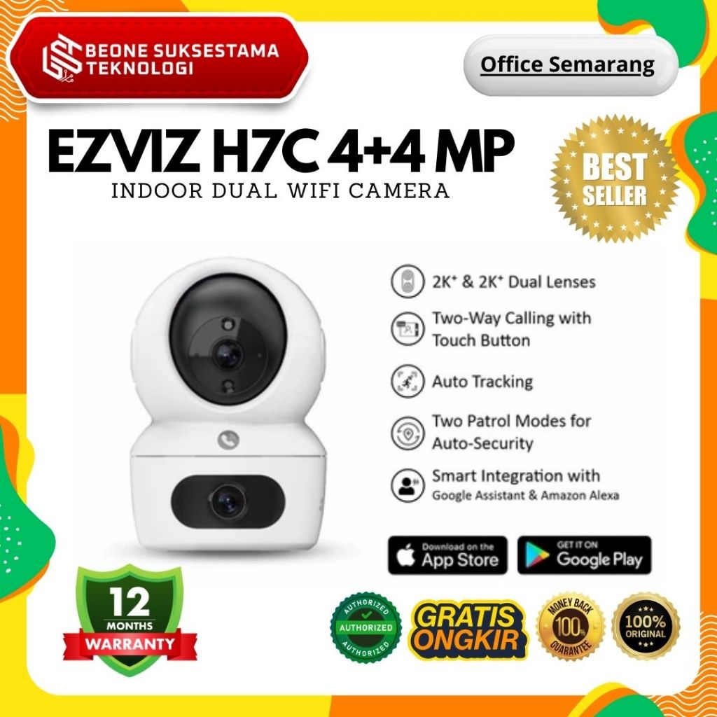 Jual CAMERA EZVIZ H7C 4MP+4MP DUAL LENS CAMERA 2K+ SMART WIFI PAN ...