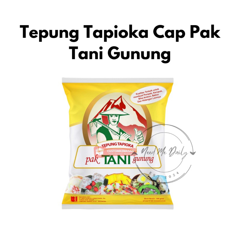 Jual Tepung Tapioka Cap Pak Tani Gunung 500 gr | Tepung Kanji | Starch ...