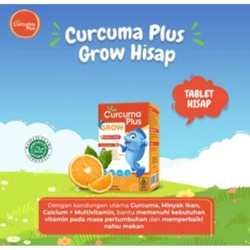 Jual curcuma plus grow tablet hisap multivitamin grow anak | Shopee ...