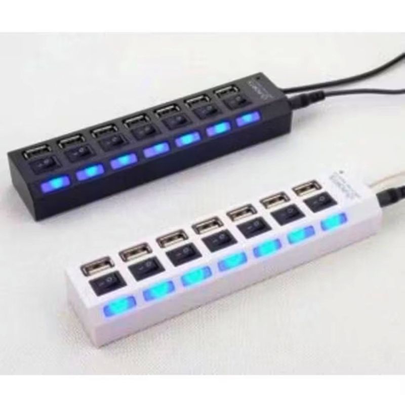 Jual USB HUB SAKLAR ON OFF SWITCH 7 PORT LED / 4 PORT | Shopee Indonesia