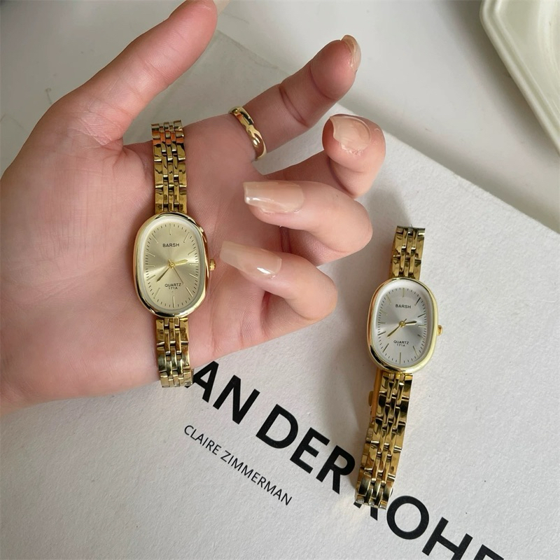 Jual Jam Tangan Wanita Mewah Barsh Oval Tali Stainless Steel Analog ...