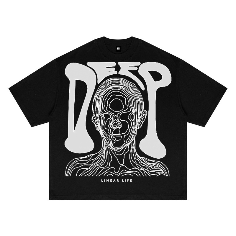 Jual Kaos Distro DEEP Linear Life - Desain Grafis Abstrak Hitam ...