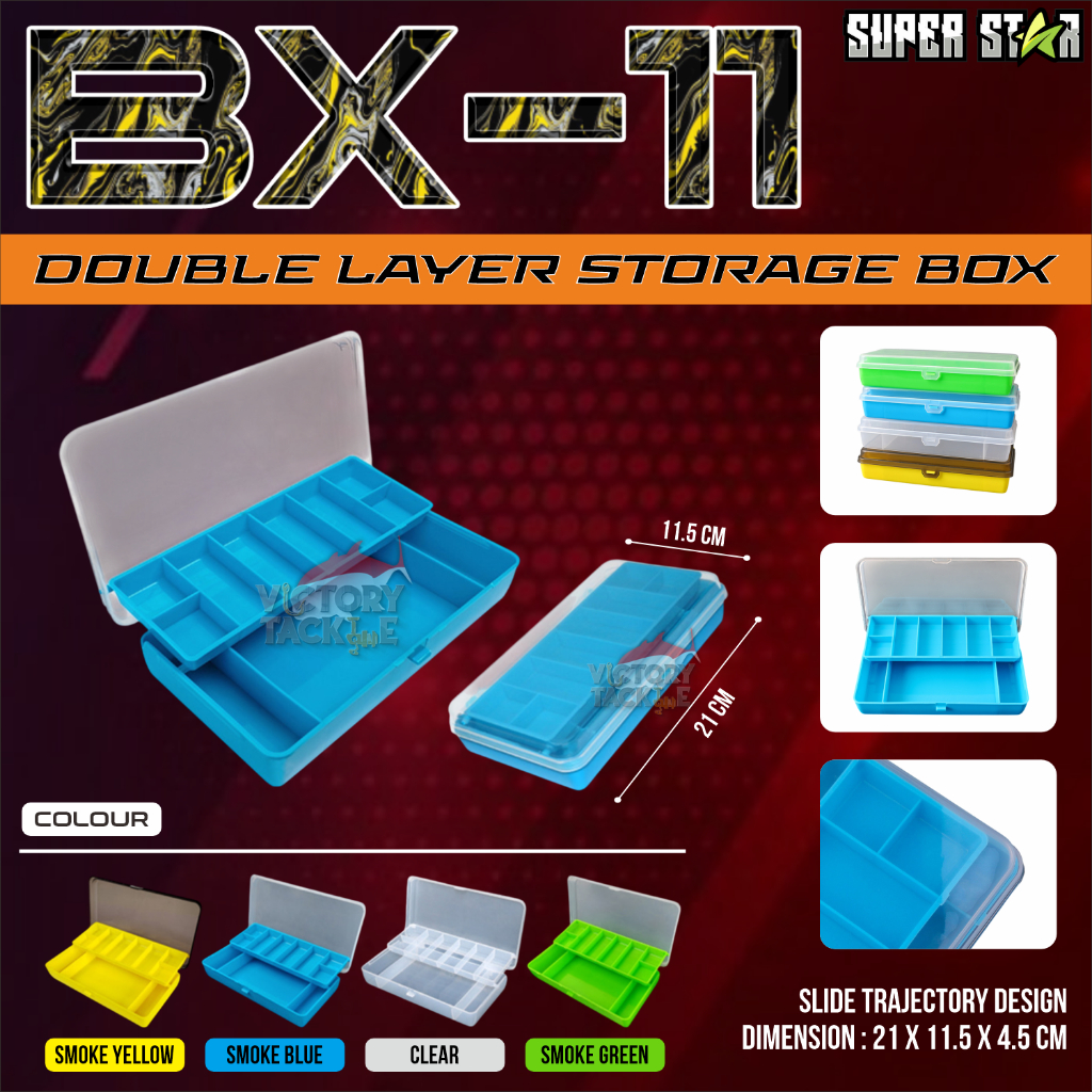Jual Box Superstar BX-11 Double Layer Storage Box Aksesories Pancing Lure Minnow Metal jig ...
