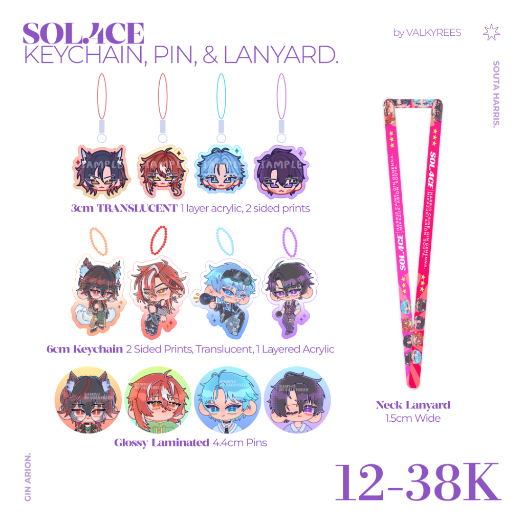Jual SOL.4CE Phonestrap Keychain Pin Stiker & Lanyard | Gin Harris Souta Arion AKA Virtual ...