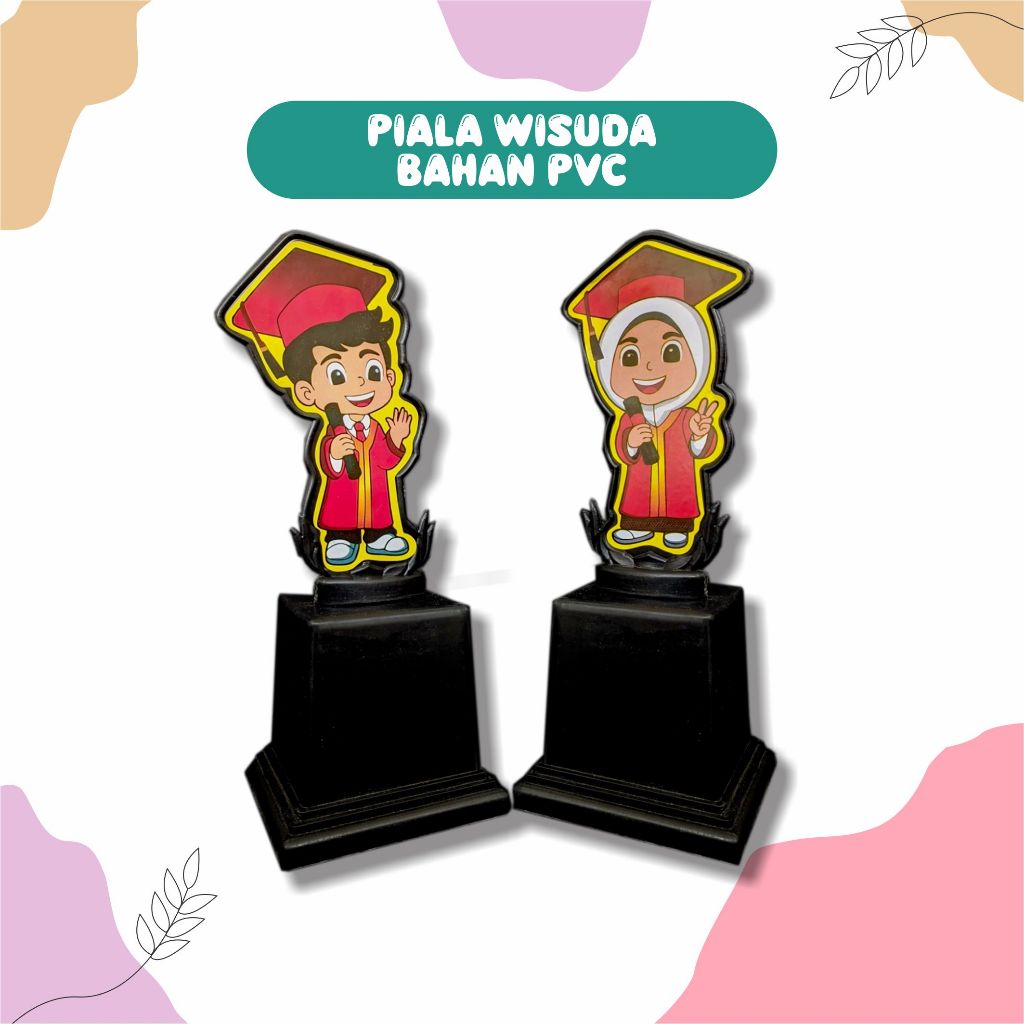 Jual Mdklaser Piala Wisuda Anak TK PAUD Plastik PVC Baju Merah Ready ...