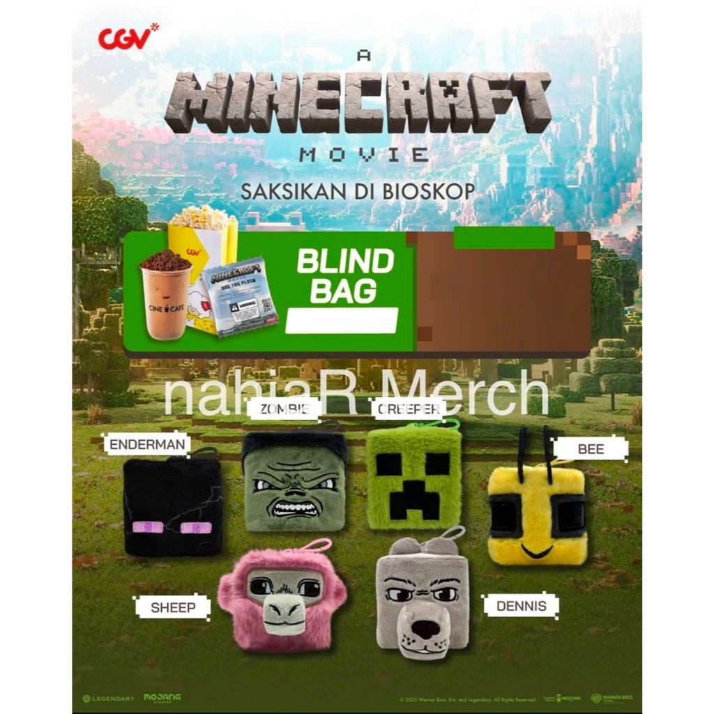Jual A Minecraft Movie x CGV Official Blind Bag Tag Plush | Shopee ...