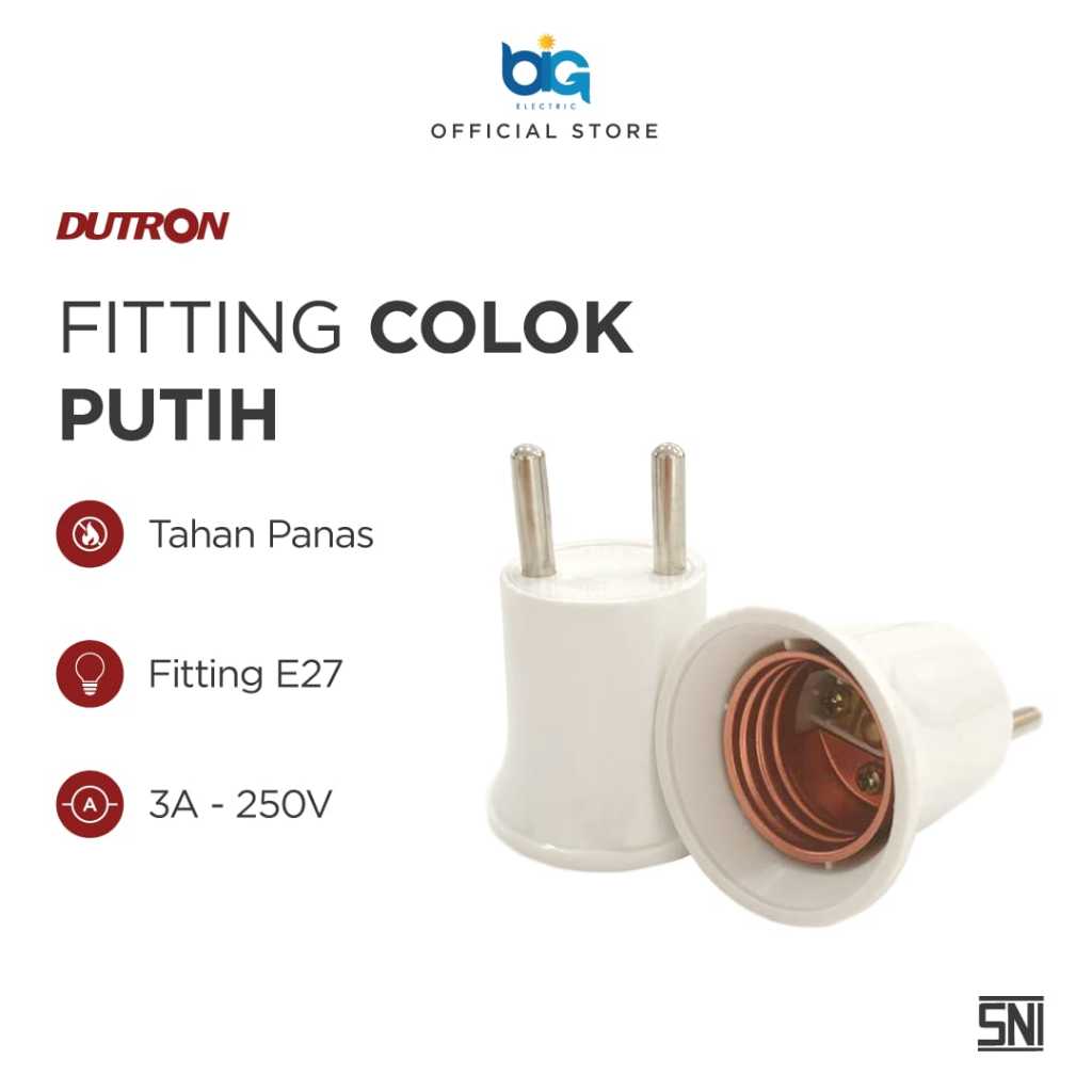 Jual FITTING COLOK/FITTING LAMPU COLOK DUTRON - SNI - FITTING E27 - TAHAN PANAS - 3A-250V ...