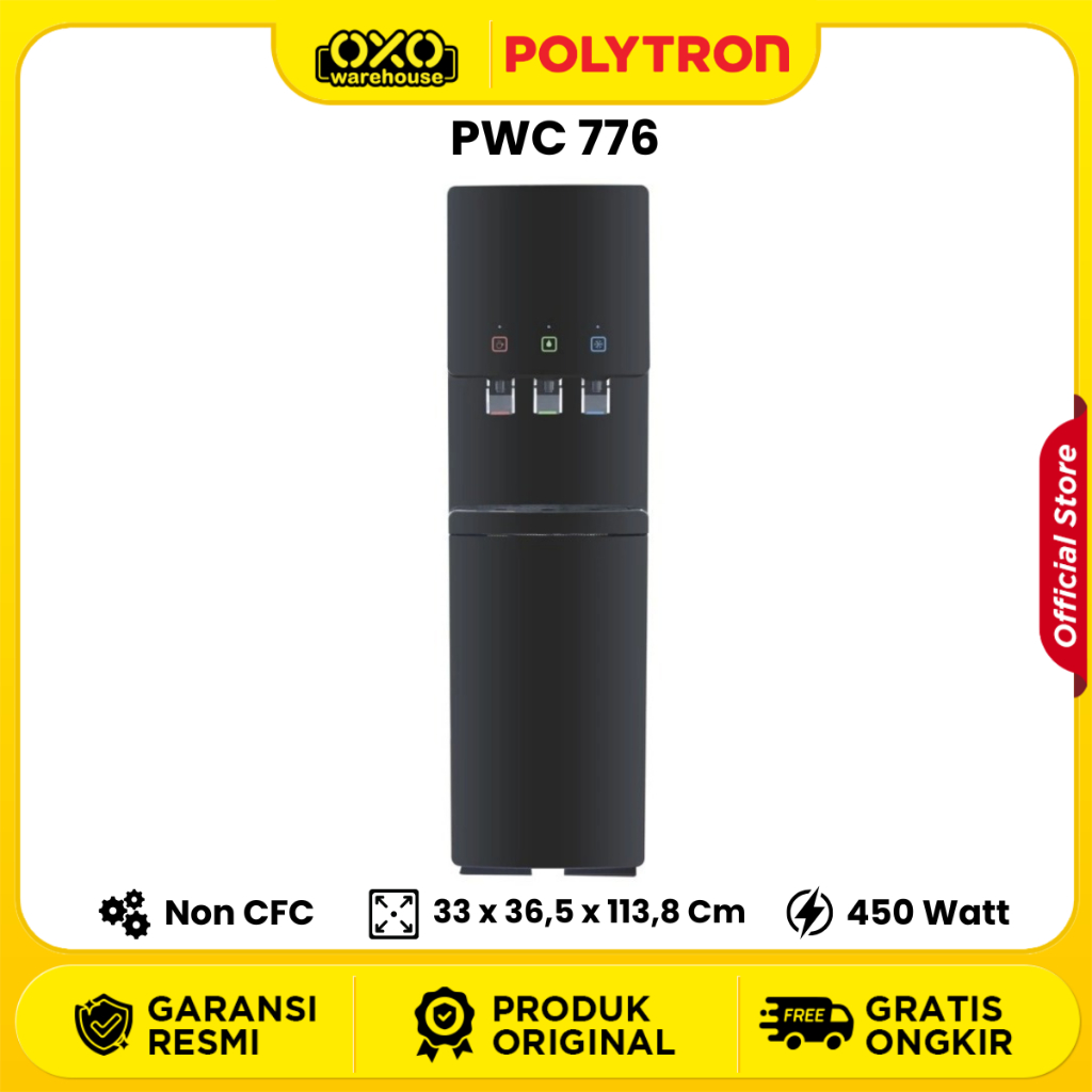 Jual POLYTRON Stand Water Dispenser PWC-776 Bottom Loading Galon Bawah ...
