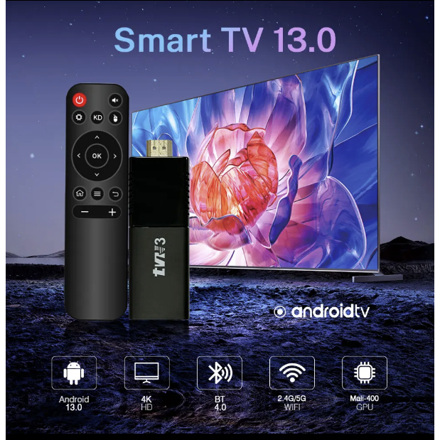 Jual SMARTCOM - TV Stick Android TV Box TVR3 1080P 4K 2/16 GB Android ...