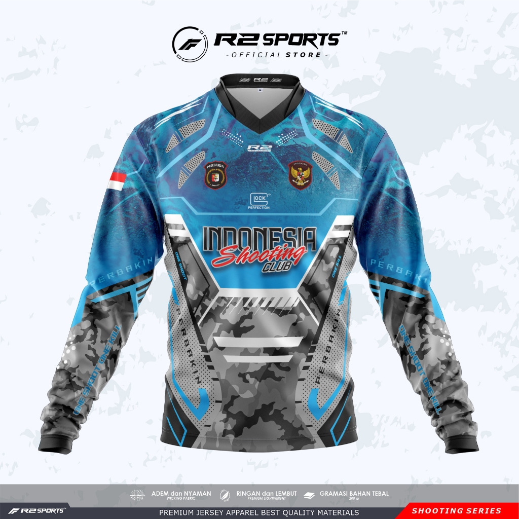 Jual Jersey Perbakin CUSTOM R2 SPORT | ISC Blue with Camo Premium Dry-fit | Shopee Indonesia