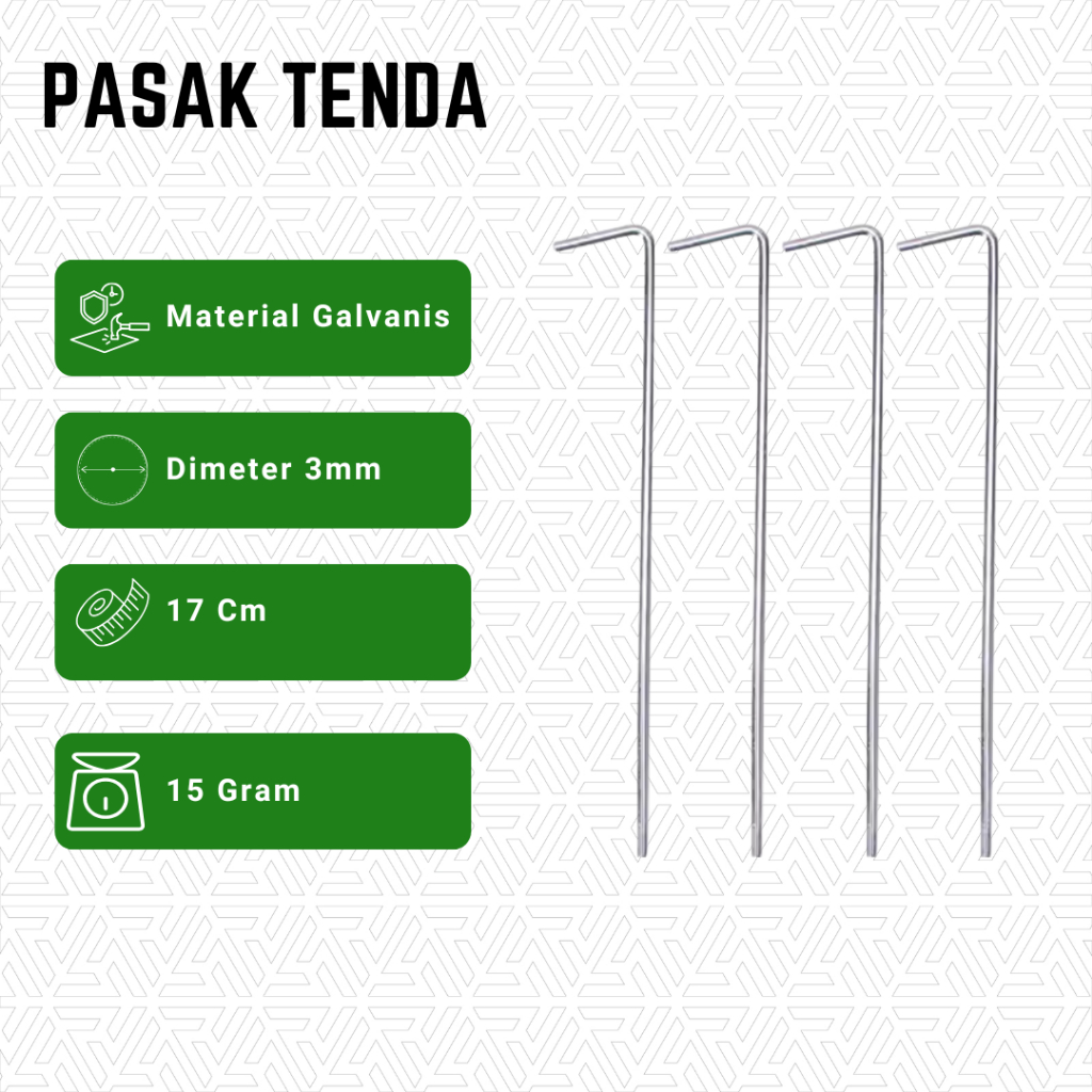 Jual Pasak Tenda Camping Panjang 17 CM Hiking Mendaki model hook ...