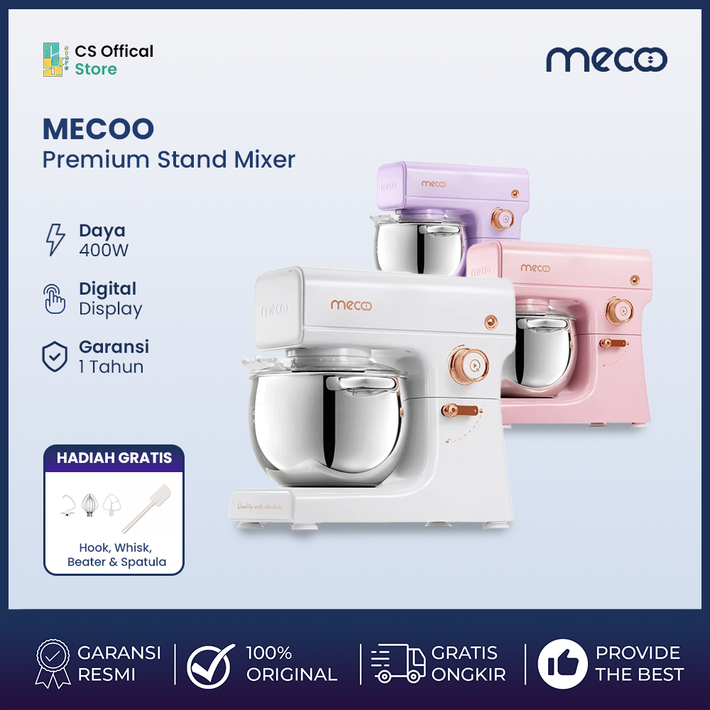 Jual MECOO Aesthetic Premium Stand Mixer 6 Liter Smart LED Silent Motor ...