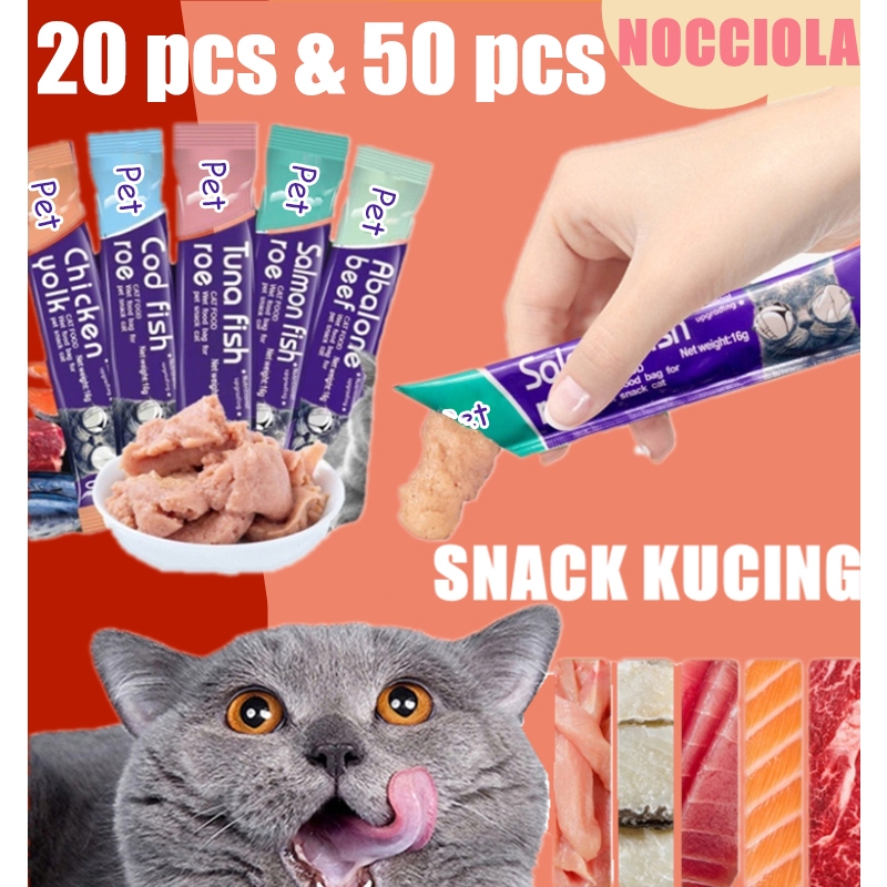 Jual 【50PCS】Snack Kucing snack hewan peliharaan cat strip 16g/strip ...