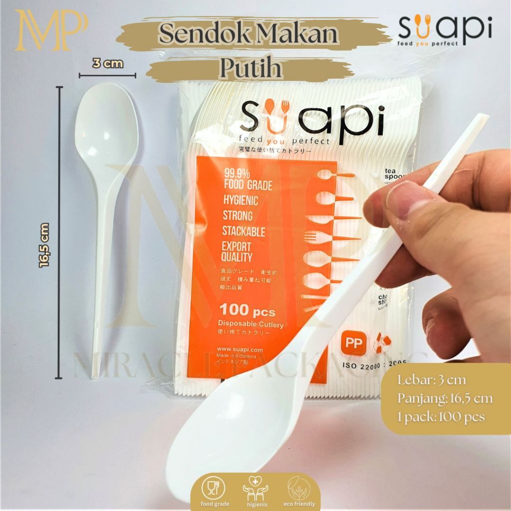 Jual Sendok Makan Plastik SUAPI Putih Hitam Bening / Sendok Makan ...