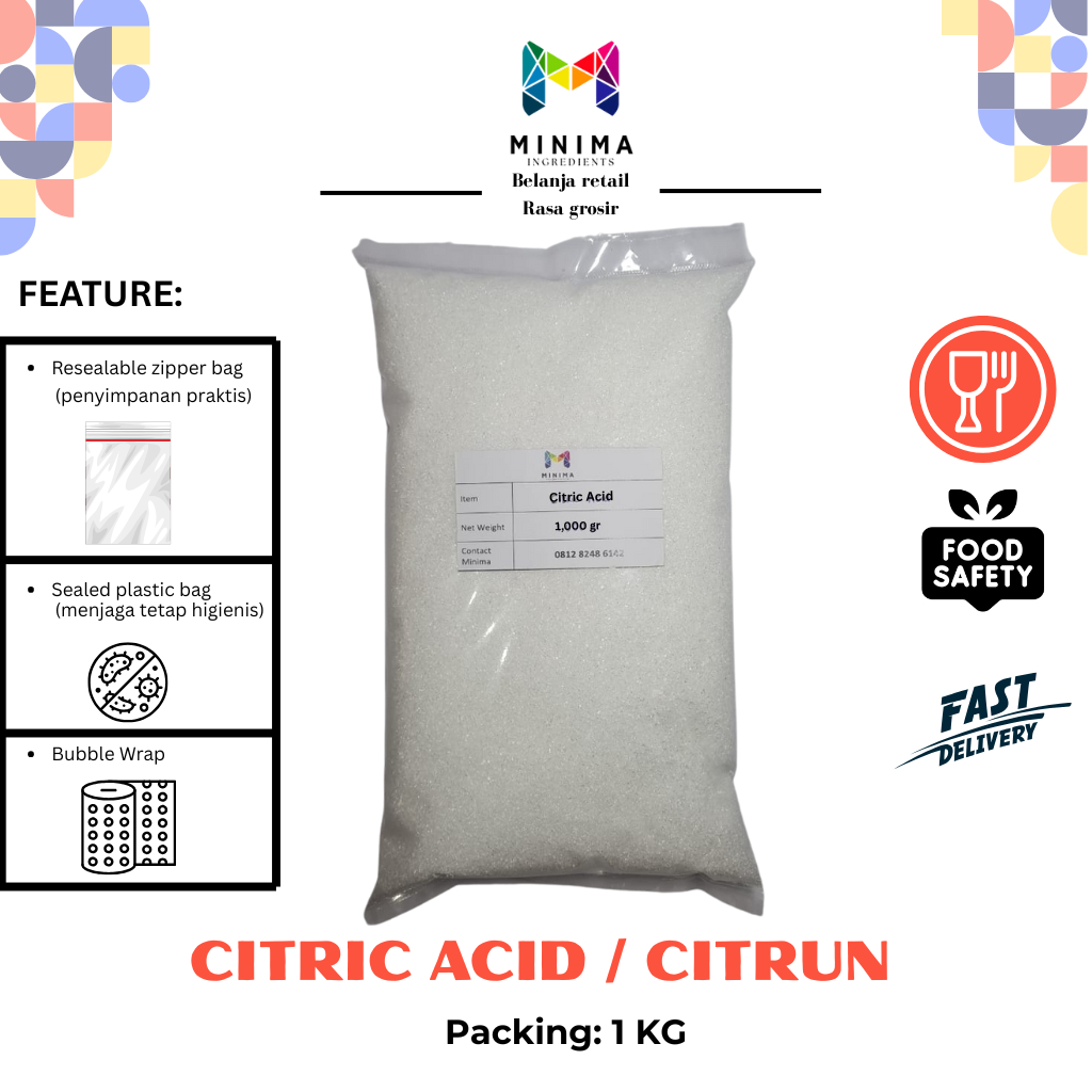 Jual Asam Sitrat, Citric Monohydrate, Citrun kemasan 1 Kg | Shopee ...