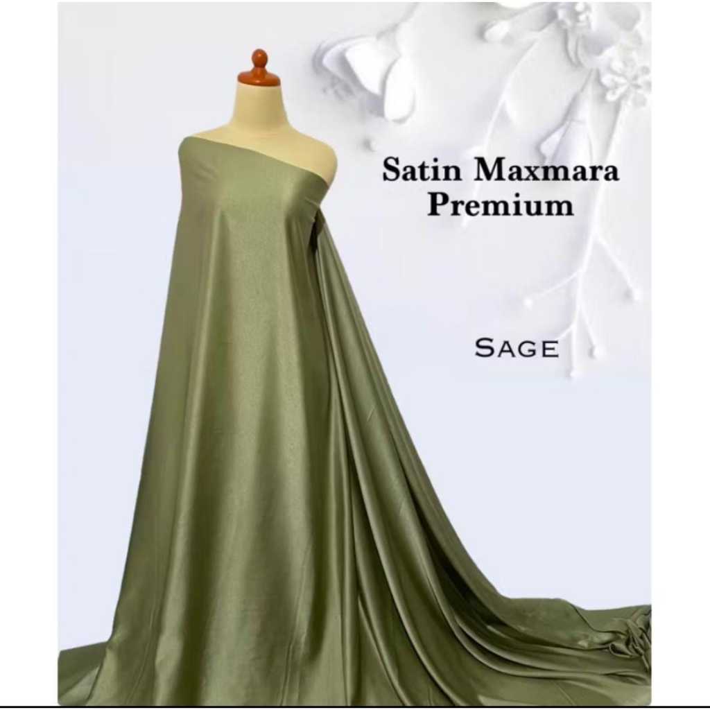 Jual kain silk saten maxmara original premium isi per 50 cm,polosan ...