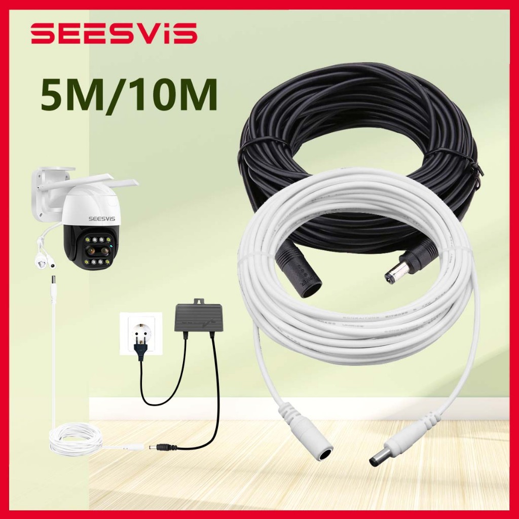 Jual SEESViS Kabel DC 12V Kabel Power CCTV 10 Meter DC 5.5*2.1mm Kabel ...