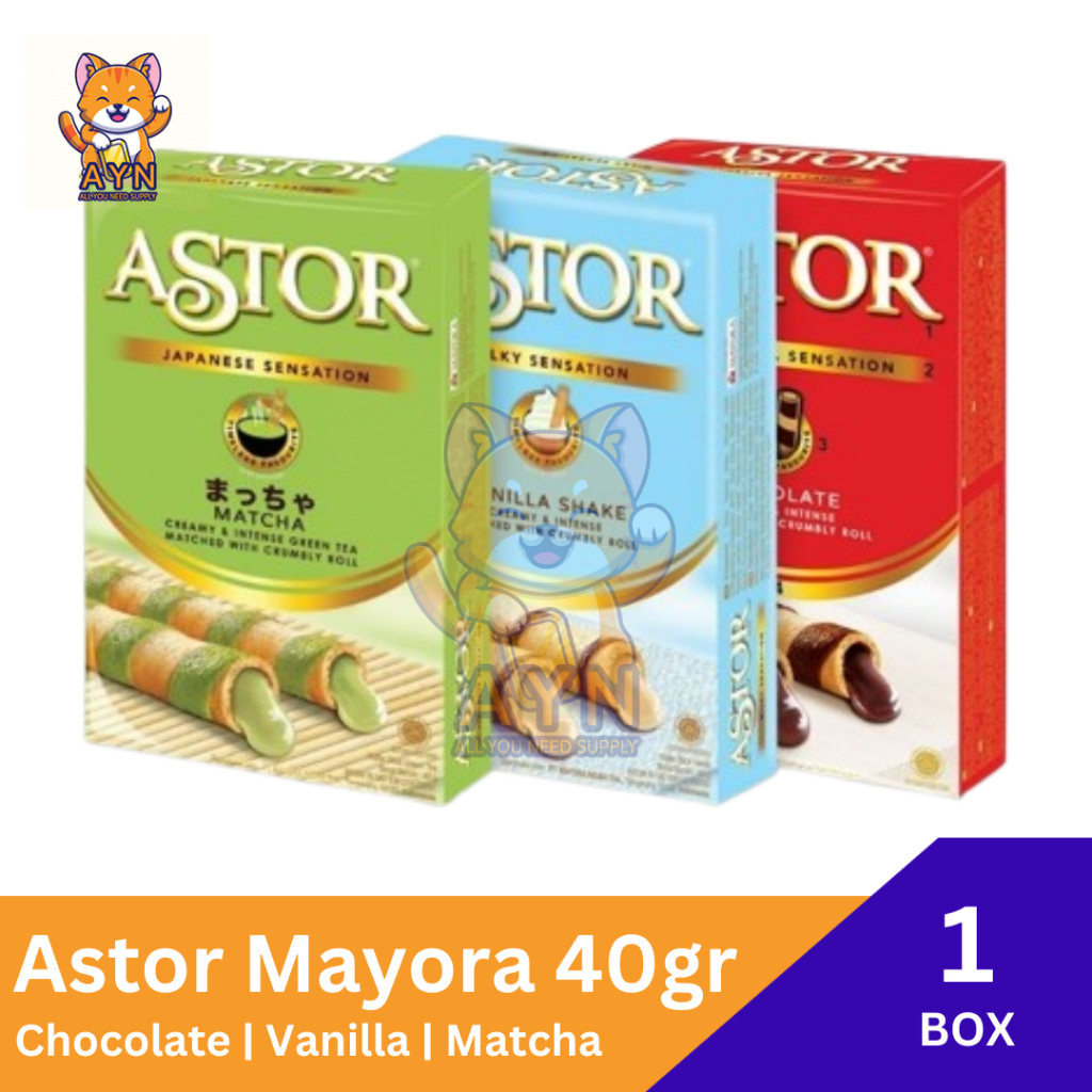 Jual Astor Mayora 40 gr Chocolate | Vanilla | Matcha [ 1 box ] | Shopee ...
