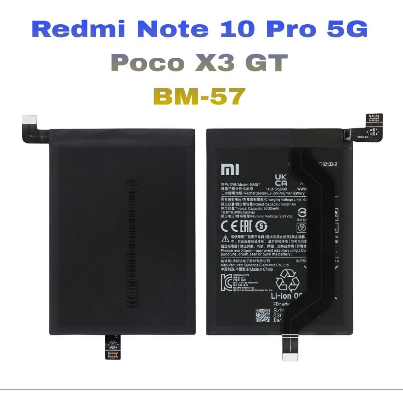 Jual Baterai Redmi Note 10 Pro 5G /Poco X3 GT BM-57 ORIGINAL Batre ...