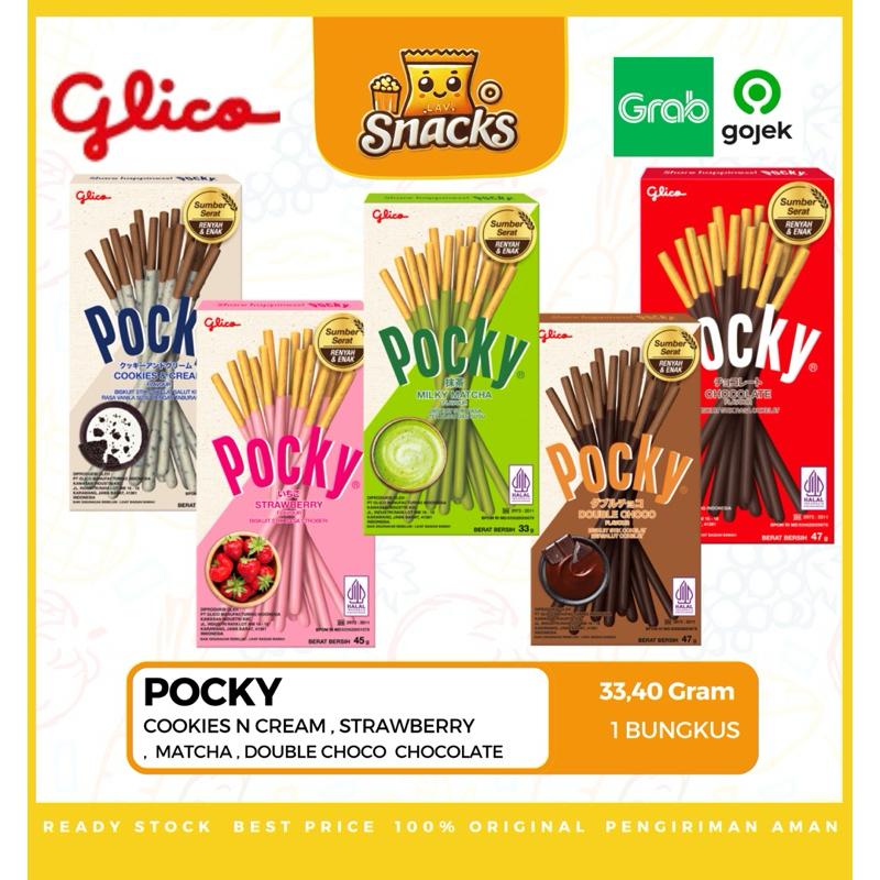 Jual Lav.snacks Glico Pocky Poki Glico Pocky strawberry Glico Pocky ...