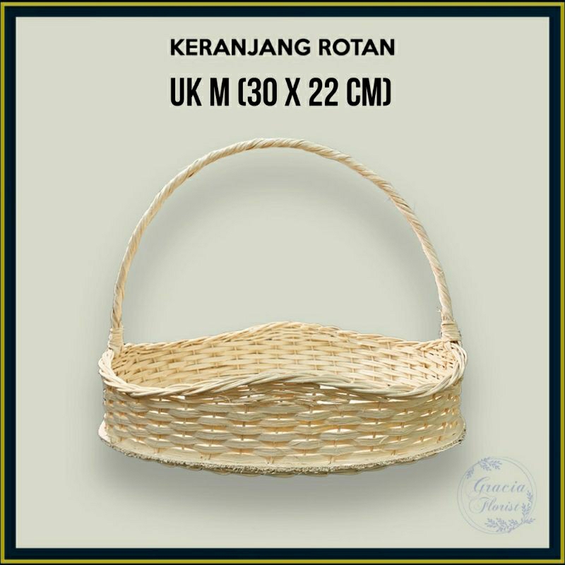 Jual Keranjang Rotan Parcel/Bunga Tabur Ukuran Medium (30x22cm ...