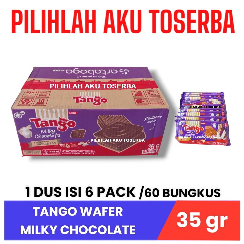 Jual Tango Wafer MILKY CHOCOLATE 35 gr - ( HARGA 1 DUS ISI 6 PACK ...