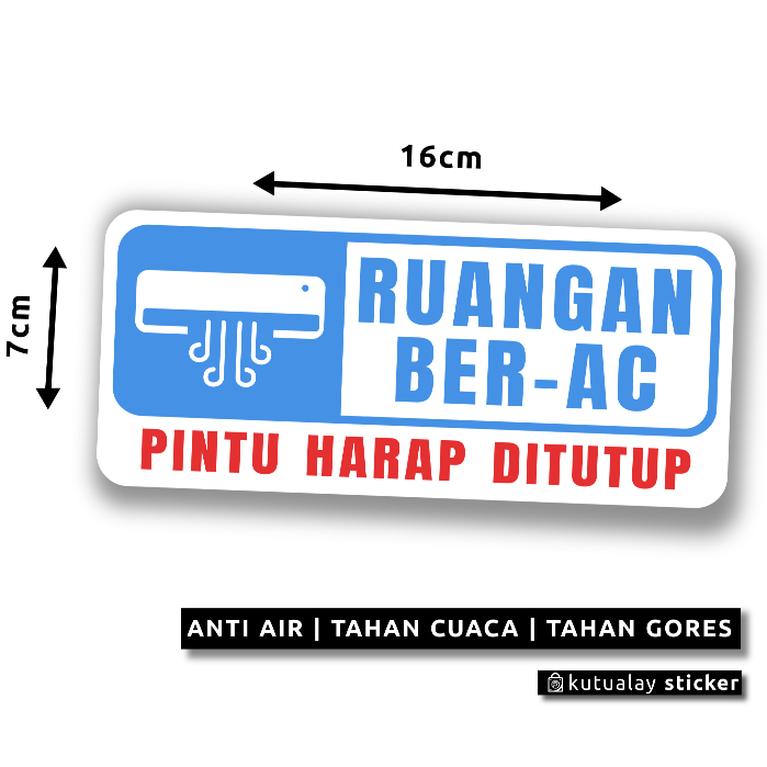Jual Stiker Ruangan Ber AC Pintu Harap Ditutup Sticker Hemat Energi ...