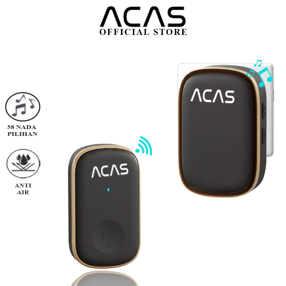 Jual ACAS C836 Doorbell 1 Receiver Bell Pintu Rumah Wireless Waterproof ...