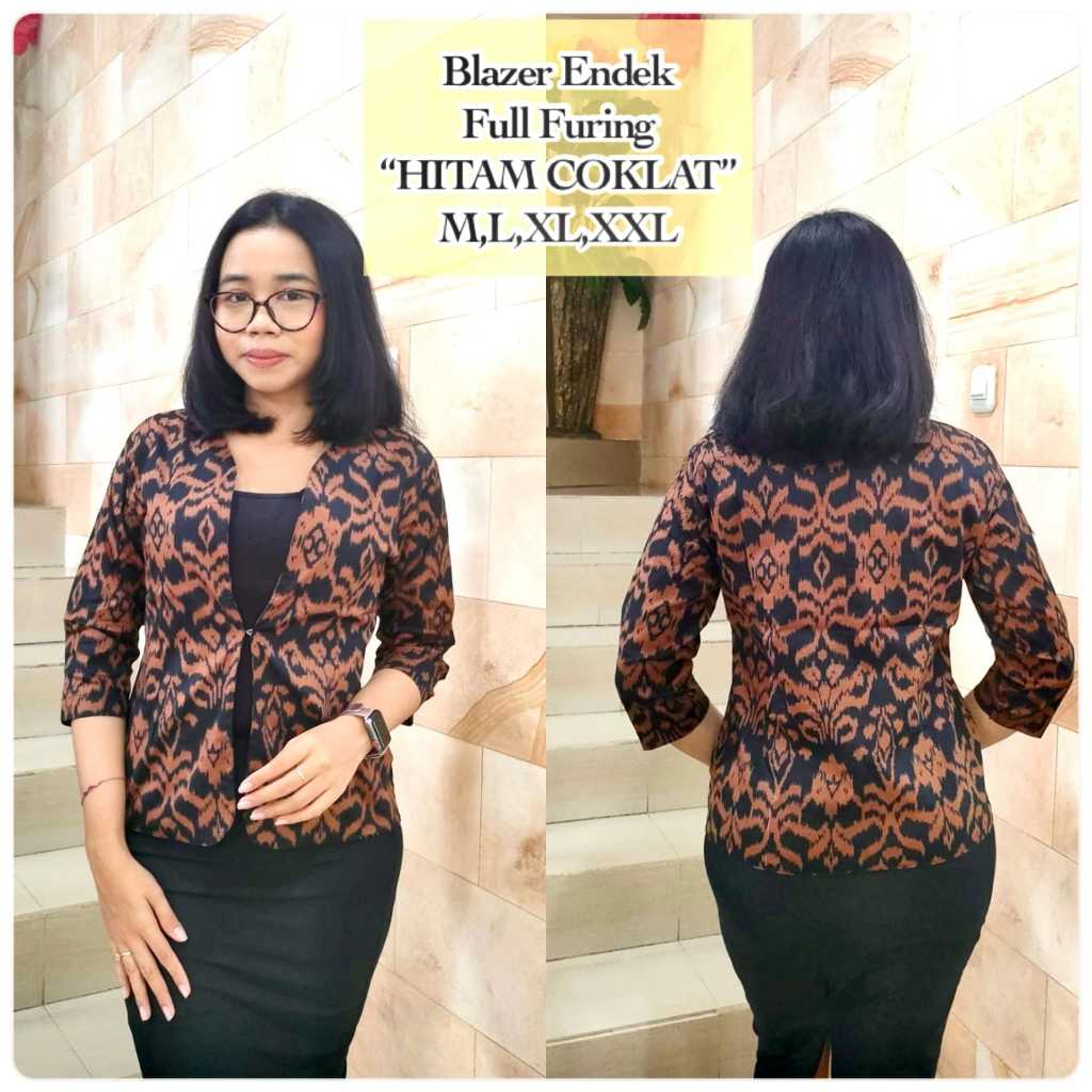 Jual Blazer Endek Wanita//Rompi Endek[Full Furing] | Shopee Indonesia