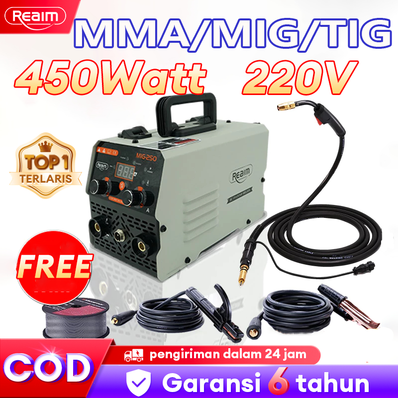 Jual REAIM Mesin Las Inverter MIG-250 IGBT 450 Watt / Mesin trafo las / Welding Machine ...