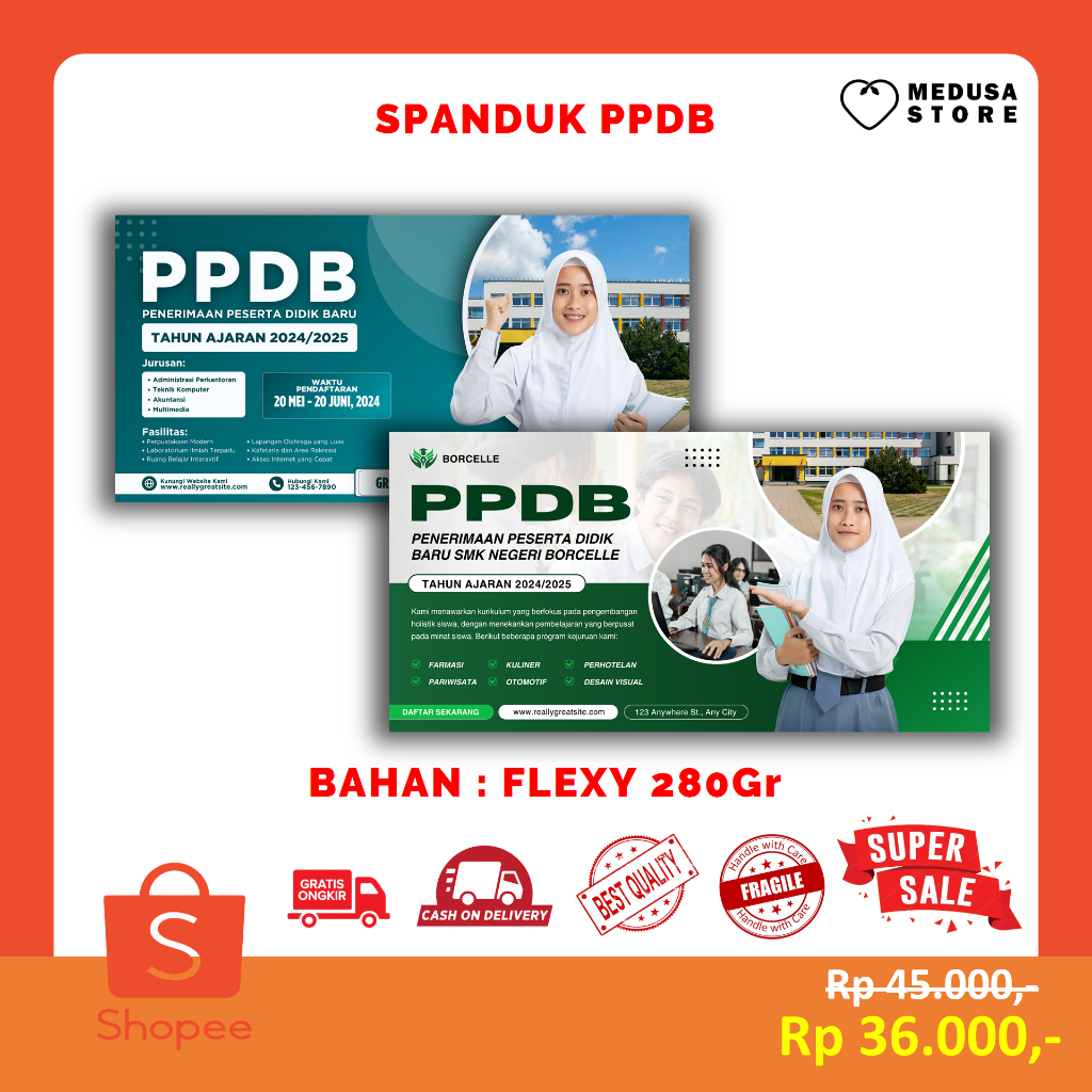Jual Banner PPDB Sekolah/ Spanduk SPMB Penerimaan Peserta Didik Baru ...