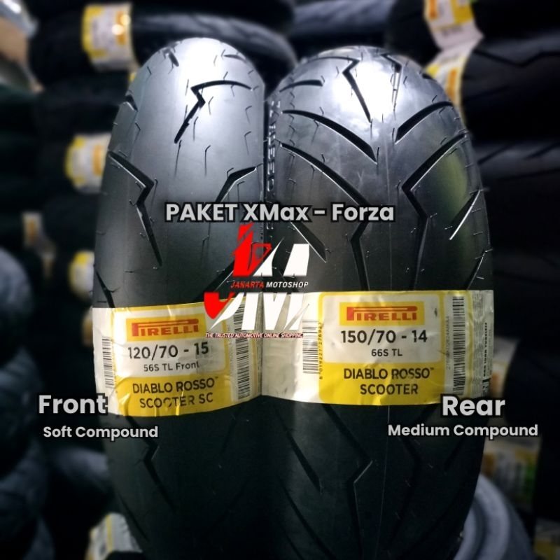Jual PAKET XMax & Forza 120/70-15 & 150/70-14 Pirelli Diablo Rosso Scooter ( Soft & Medium ...